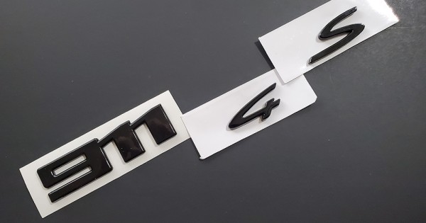 Black 911 4s Emblem porsche 992 nameplate badge