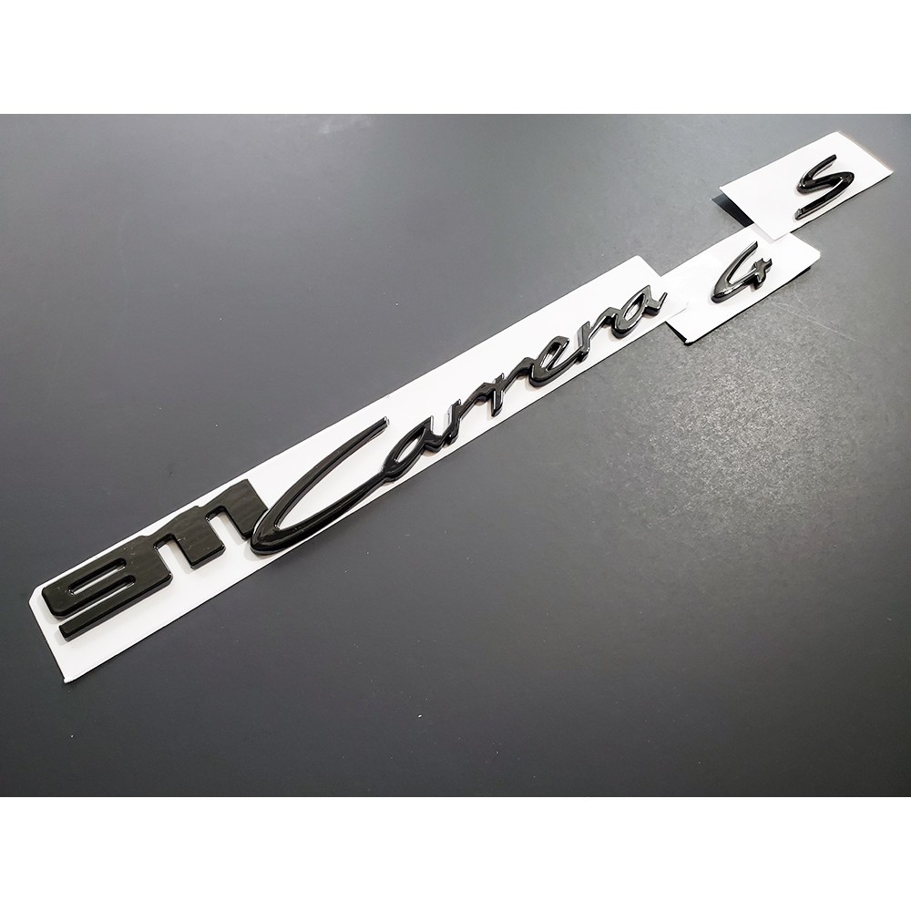 Black 911 Carrera S emblem nameplate badge