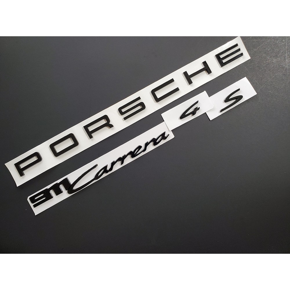 Black 911 Carrera S emblem nameplate badge